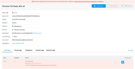 Python Problem In Selenium Browserstack Session Loading Existing
