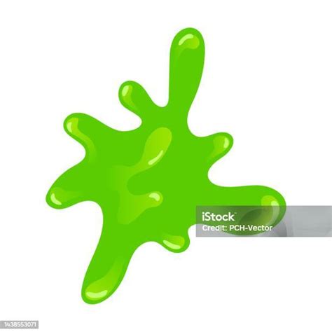 녹색 드롭 슬라임 스플래시와 얼룩 끈적 끈적한 점액 Splat 또는 떨어지는 끈적 끈적한 액체의 벡터 그림 흰색으로 분리된 만화 칙칙한 물방울 공포 무서움에 대한 스톡 벡터