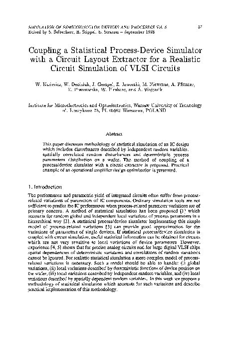 Pdf Coupling A Statistical Process Device Simulator With A Circuit