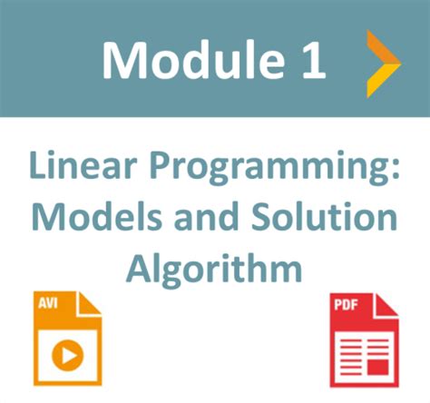 Linear Programming Module Models And Solution Algorithm OptimizationCity