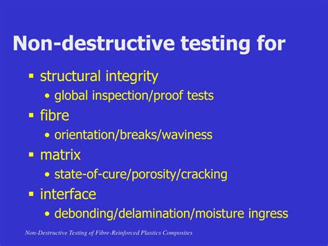 Ppt Non Destructive Testing Of Fibre Reinforced Plastics Composites Powerpoint Presentation