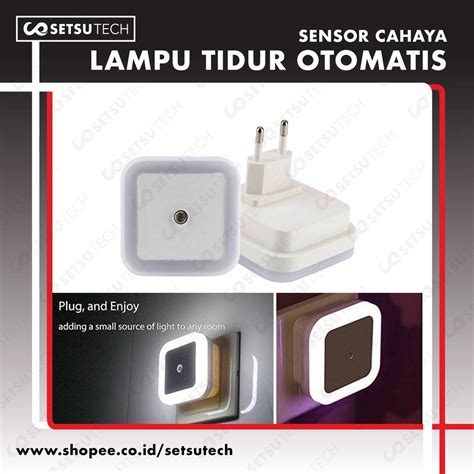 Jual Lampu Tidur LED Sensor Cahaya Otomatis Lampu Malam Night Lamp Auto On Off Colokan Indonesia