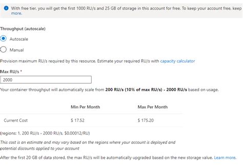 Cant Create Container With Dedicated Throughput In Cosmos Sql Microsoft Qanda