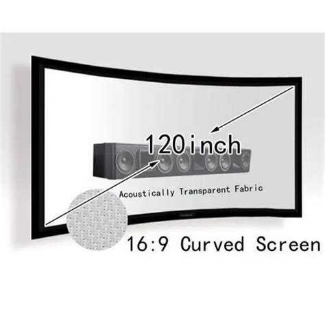 Wall Mount White Curved Projector Screen Screen Size Available For Home Cinema
