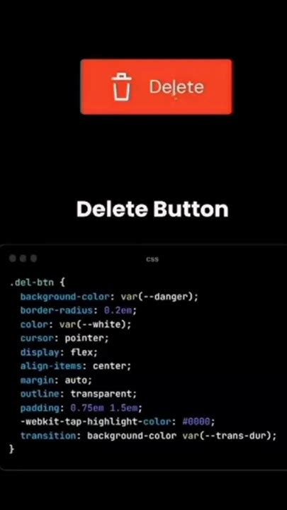 Stylish Delete Button 🔘 Using Html Css Codinglife Shotsfeed