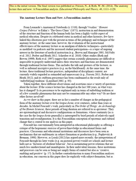 The Anatomy Lecture Then And Now A Foucauldian Analysis Pdf Heart