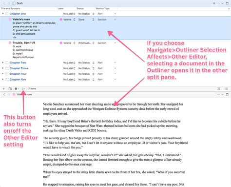 Navigate Menu Scrivener Classes