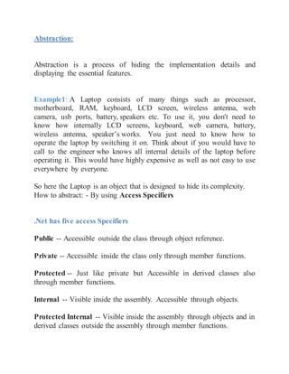 Introduction To Object Oriented Programming Concepts DOCX