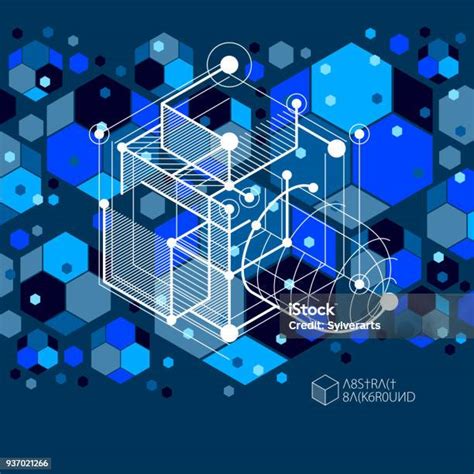 기계 제도 진한 파란색 3d 큐브 및 기하학적 요소 엔지니어링 드로잉 벡터 공학 기술 벽지 넓어짐으로 만든 0명에 대한 스톡 벡터 아트 및 기타 이미지 Istock