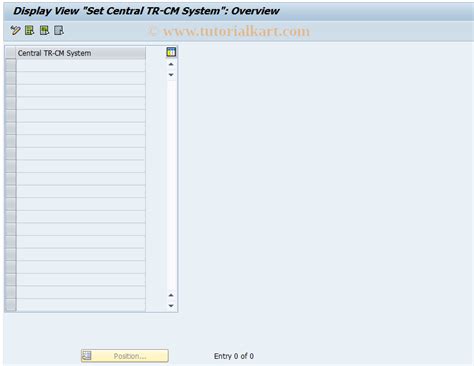 FF X SAP Tcode Configure The Central TR CM System