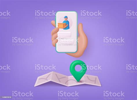 배달 앱 서비스가 있는 전화 배달원과 상자 소포 패키지 상자를 가진 남자 캐릭터 3d 벡터 그림입니다 개념에 대한 스톡 벡터 아트 및 기타 이미지 Istock