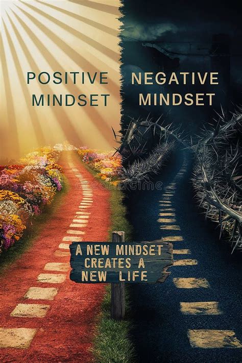 A Poster For A Road That Says Positive Thinking Stock Illustration