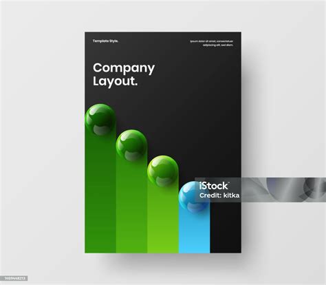 깨끗한 3d 공 전단지 그림입니다 간단한 저널 표지 디자인 벡터 템플릿입니다 A4 용지에 대한 스톡 벡터 아트 및 기타 이미지 A4 용지 개념 고급 Istock