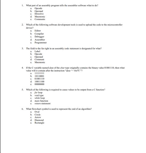 Solved What Part Of An ﻿assembly Program Tells The Assembler