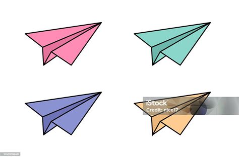 비행 종이 비행기 세트입니다 색종이 비행기의 벡터 세트입니다 평평한 스타일의 종이 접기 항공기 수제 종이 비행기 컬렉션입니다 접힌 종이 접기 장난감 벡터 그림입니다 3차원