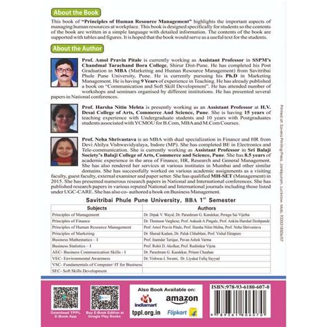 principles of human resource management sppu bba first sem