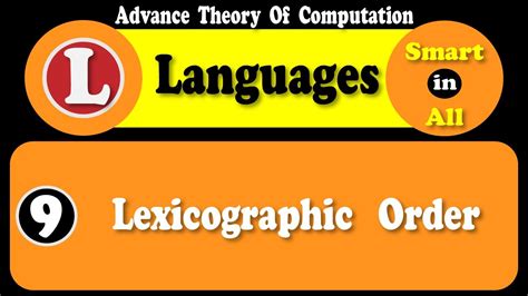 Lexicographic Order Lexicographic Order In Automata Theory