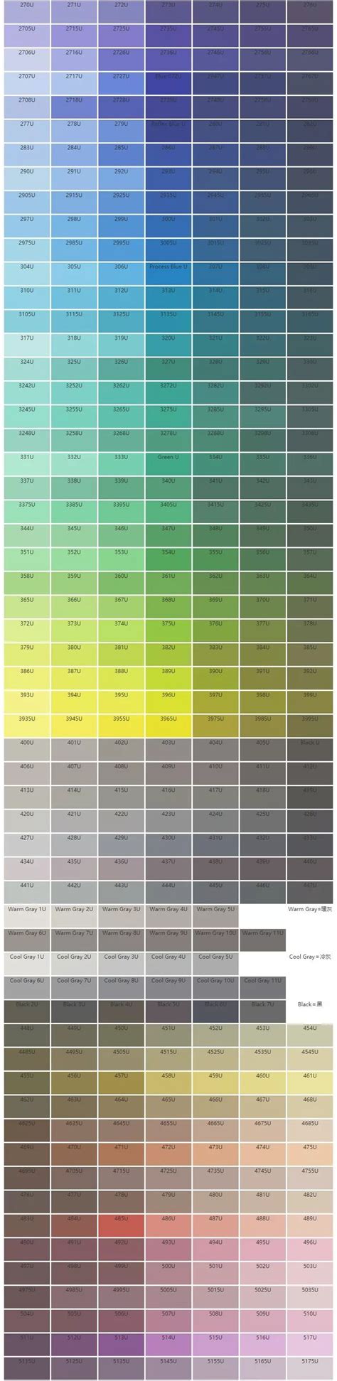 Pantone色卡对照表 Pantone 国际色卡色号效果对照表 Csdn博客