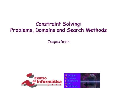 Ppt Constraint Solving Problems Domains And Search Methods