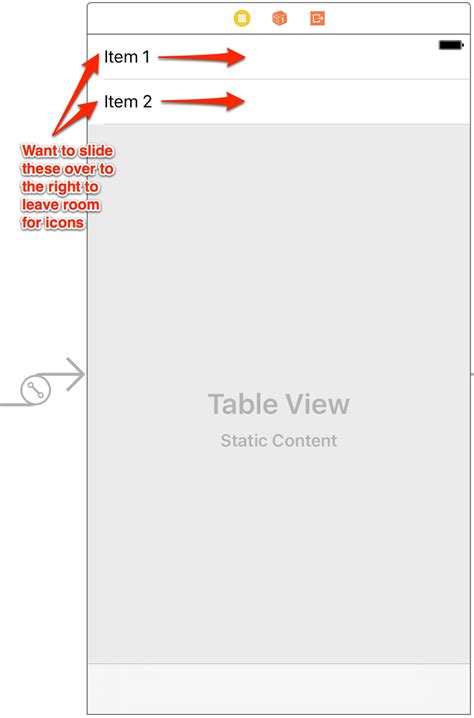 Swift How To Add An Icon To An Ios Static Uitableview Cell In The
