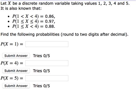 Solved Let X Be A Discrete Random Variable Taking Values 1
