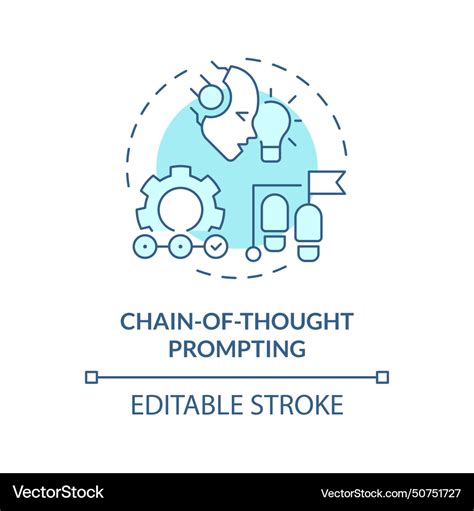 Chain Of Thought Prompting Soft Blue Concept Icon Vector Image