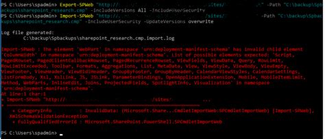 Sharepoint 2019 Import Spweb Fails With Modern List Microsoft Qanda