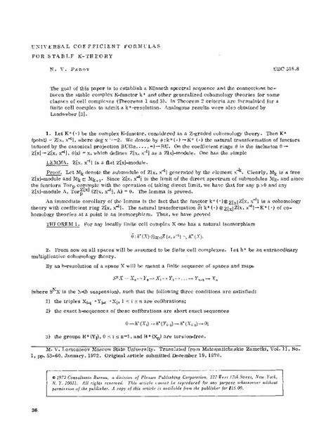 Pdf Universal Coefficient Formulas For Stable K Theory Dokumentips