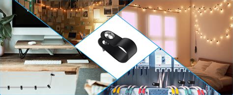 Amazon Com RGBZONE 120Pcs 1 4 Inch Black R Type Cable Clips With Screws Nylon Plastic Wire