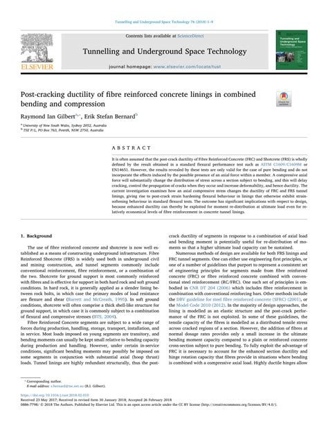 Pdf Post Cracking Ductility Of Fibre Reinforced Concrete Linings In