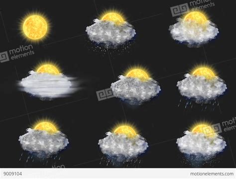 Weather Forecast Icons Set With Alpha Channel K Stock Animation