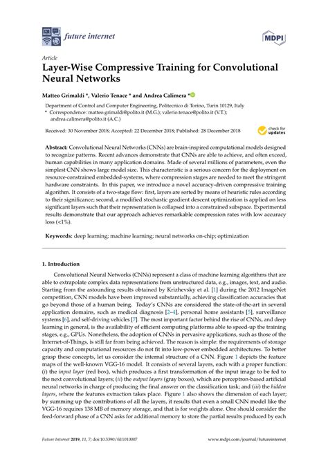 Pdf Layer Wise Compressive Training For Convolutional Neural Networks