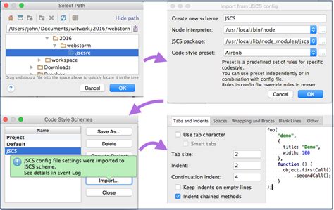 Figure 8 Import Customized Jscs Config File