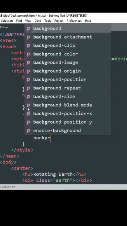 Rotating Earth Using Html And Css Coding Html Css Youtube