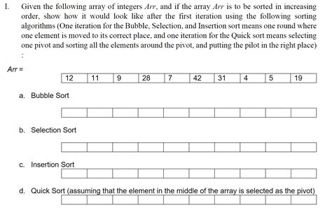 solved i given the following array of integers arr and if