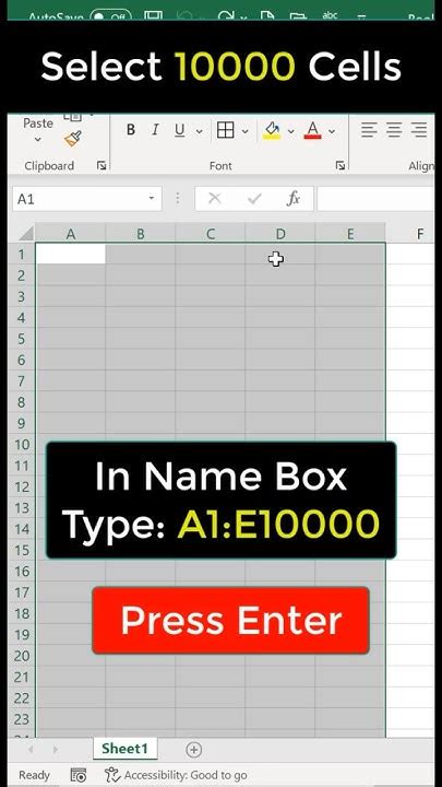 Excel Hacks Select 10000 Cells In 1 Second Excel Shorts Youtube