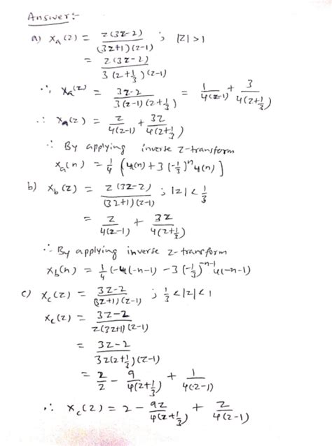 3 Find And Matlab Plot 10 N 10 The Inverse Z Transforms Of The