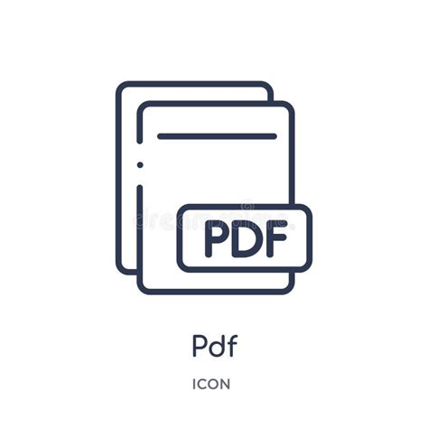 Linear Pdf Icon From File Type Outline Collection Thin Line Pdf Vector Isolated On White