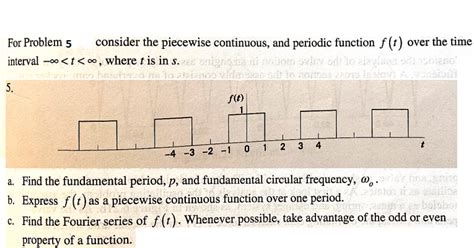 Solved For Problem 5 Consider The Piecewise Continuous And