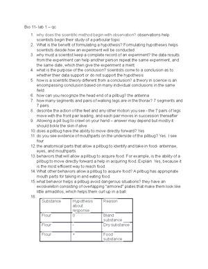 Lab Questions Lab Answers Lab Cell Structure And Function Pre Lab Questions This Lab