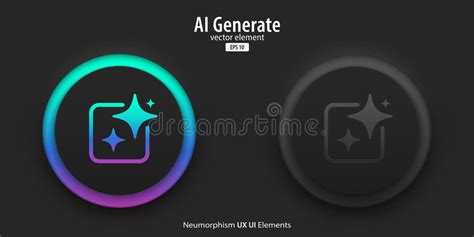 Set Of Generative Ai Buttons Active And Inactive Buttons With Generated Icons Press The Button