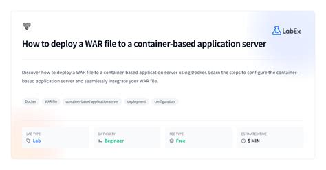 how to deploy a war file to a container based application server labex