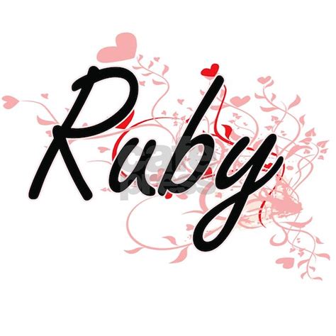 Ruby Artistic Name Design With Heart Throw Blanket By Tshirts Plus Cafepress
