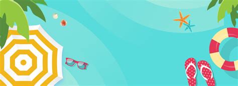 오션 블루 여름 배너 대양 블루 여름 배너 우산 수영 반지 슬리퍼 반지 슬리퍼 오션 블루 여름 배너 배경 일러스트 및 사진 무료 다운로드 Pngtree