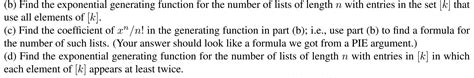 п A B Find The Exponential Generating Function For
