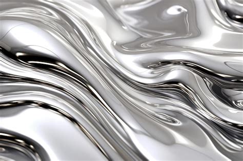 Premium Photo Flowing Metallic Silver Liquid Abstract Shiny Splash With Reflective Smoothness