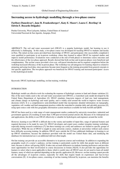 Pdf Increasing Access To Hydrologic Modelling Through A Two Phase Course