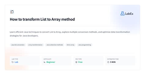 How To Transform List To Array Method Labex