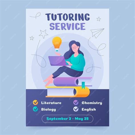 Premium Vector Gradient Tutoring Service Template Design