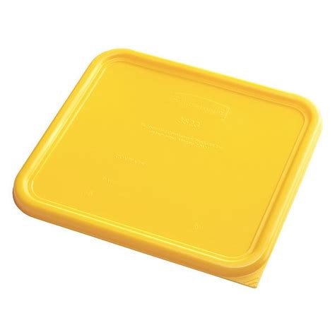 Rubbermaid Commercial Square Container Lid Large Yellow 1980310 Zoro